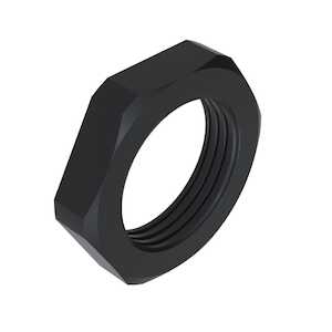 Hardware Specialty | Heyco PG 42 Locknut, 2.75" W, .320" H, Nylon, Black