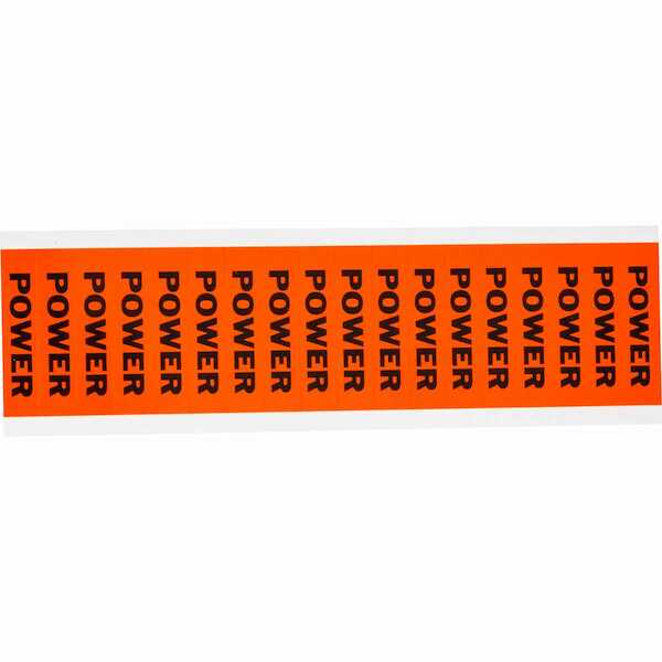 Hardware Specialty | Brady POWER Labels, .5" H x 2.25" W, Card of 18 Labels