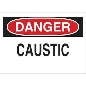 Hardware Specialty | Brady DANGER Caustic Sign, 7" H x 10" W, Polyester