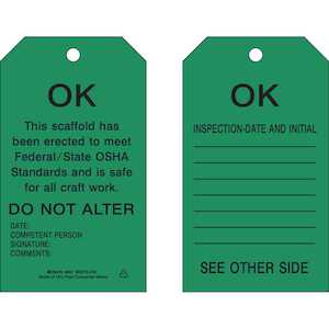Hardware Specialty | Brady Equipment Status Tag OK, Heavy Duty ...