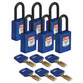 Hardware Specialty | Brady SafeKey Nylon Lockout Padlocks, Blue, 1.5 ...