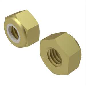 Hardware Specialty | M6 Nylon Insert Locknut. 10 mm W X 6 mm H, Brass ...