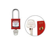 Hardware Specialty | Brady Keyed Alike Padlock Unique Set, Nylon, Red ...