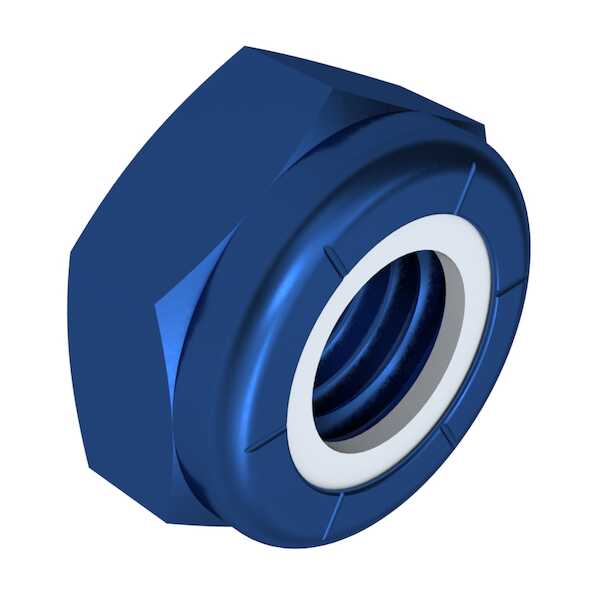 Hardware Specialty | 10-32 Aluminum Alloy, Nylon Hex Locknut, Blue Dye