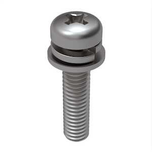 Hardware Specialty | M3 X 35mm L, Phillips, Pan Head SEMS Machine Screw ...